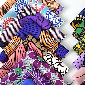 Gnognauq 40 Pieces African Cotton Fabric Quilting Fabric Squares Bundles African Wax Fabric for DIY Sewing Clothes Accessories, 25 x 25 cm