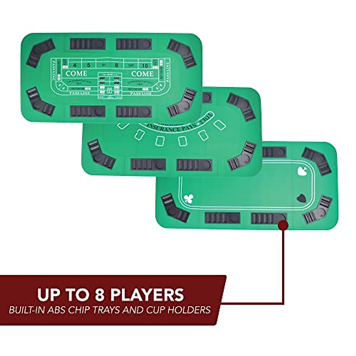 Hathaway No Limit 3-in-1 Portable Casino Tabletop, Black/Green