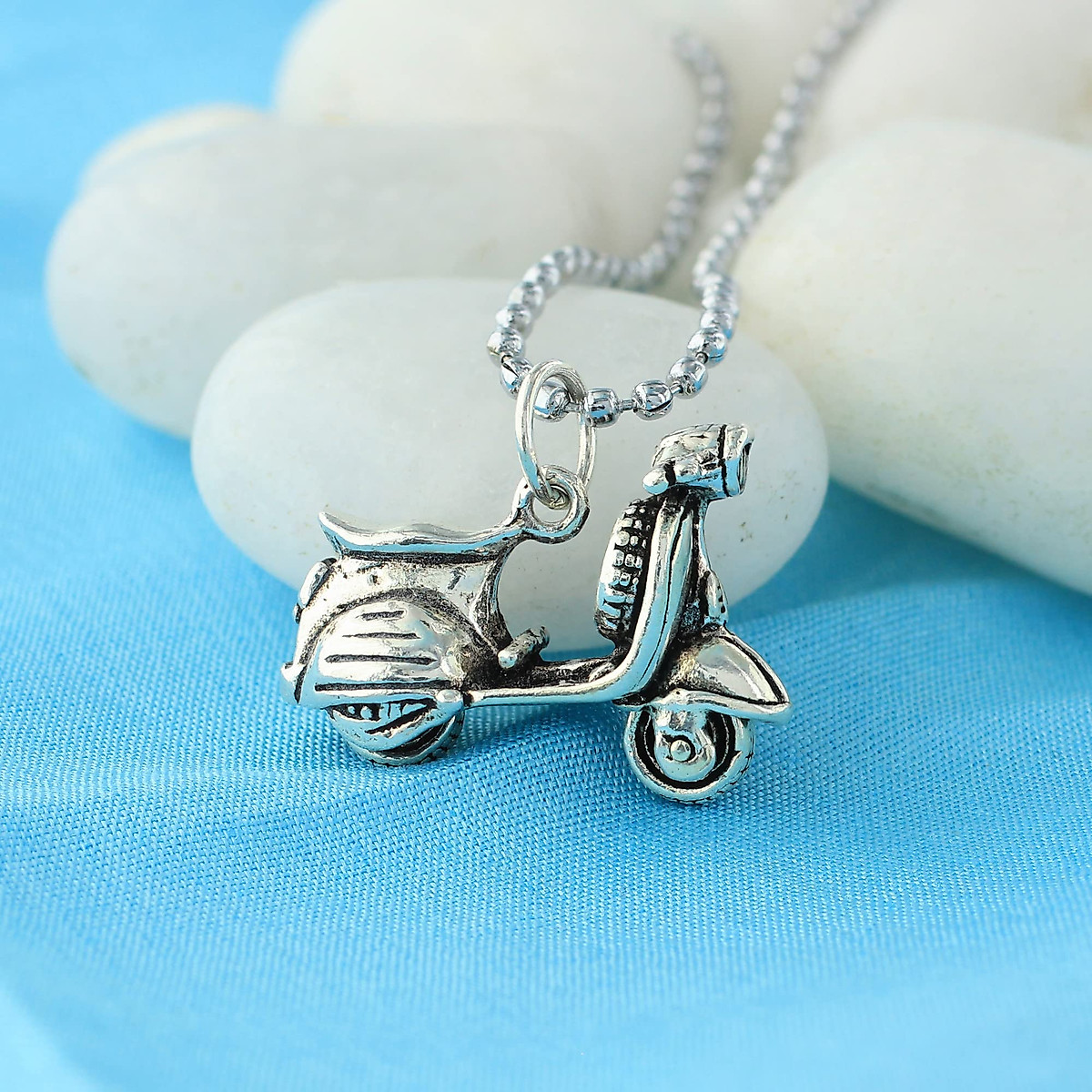 Gem Avenue 925 Sterling Silver Vespa Motor Scooter Charm Pendant for Women