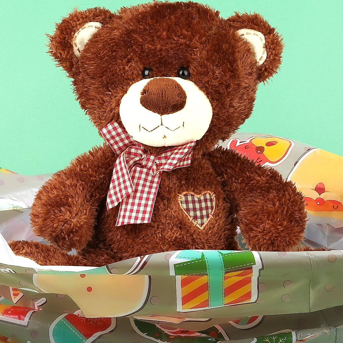 Niceup 4-Pack Jumbo Christmas Gift Wrapping Bags with Name Tag & Tie, 36”X48” Extra Large Plastic Santa Pattern Xmas Festival Present Bags for Big Giant Gift Kids Bike Stuffer Toys (2 Red+2 Brown)