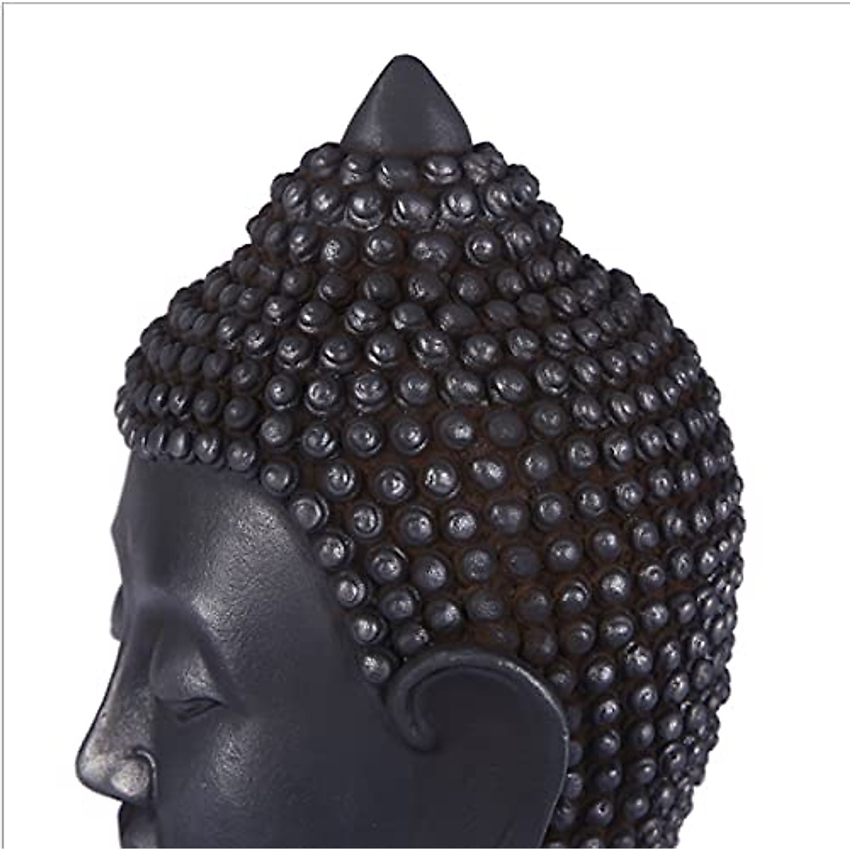 Resin Buddha Head Statue, Meditating Buddha Figurine Ornament Buddhist Supplies for Home Decoration
