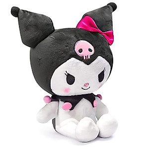 Kawaii Anime Plush Doll 10", Cartoon Stuffed Animal Figure Pillow Toy,Super Cute Plushies Gift for Girls Teens Fans Birthday Decoration (Black Kuro)