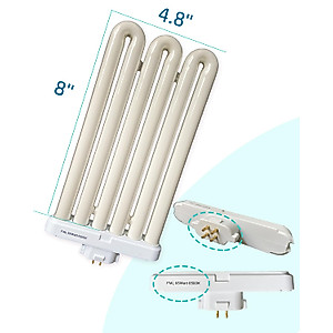 65Watt FML65/6500K Daylight Triple Tube Fluorescent Light Bulb, 4-Pin GX10Q-8 Base, Replacement Lamp for Feit BPFML65/65, 9.5'' MOL