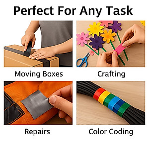 MG888 Multi-Purpose Duct Tape 1.88 Inches x 60 Yards, Crafts, Repairs & DIY Projects, 1 Roll (Red)