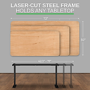 Rise UP Dual Motor Electric Adjustable Height Width Standing Desk Frame with Memory Premium Quality sit Stand up Ergonomic Home Commercial Office Desk Base Legs Base Table no Desktop Computer Black