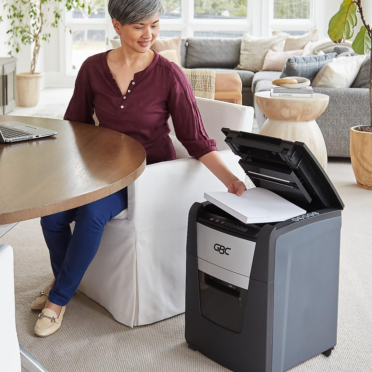 GBC Paper Shredder, Auto Feed+, 100 Sheet Capacity, Super Cross-Cut, Home Office Shredder, 100X (WSM1757602)