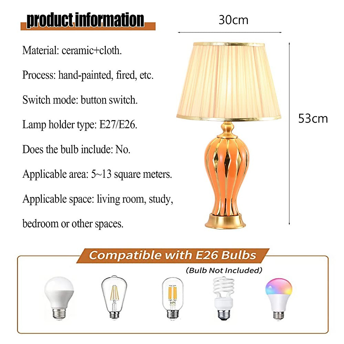 GaRcan Bedroom Bedside Lamp Porcelain Table Lamp with Pleated Fabric Lampshade Modern Living Room Desktop Lamp Mid Century Art Deco Mini Floor Lamps Night Lights for Kids Room