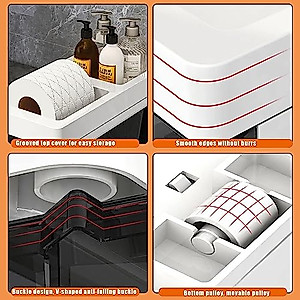 Bathroom Storage Cabinet with Doors and Shelves, Toilet Paper Storage, Waterproof Toilet Paper Storage Organizer, Narrow Storage Cabinet for Bathroom Storage,5 Tier,White top Tissue Box (5 Tier Brown