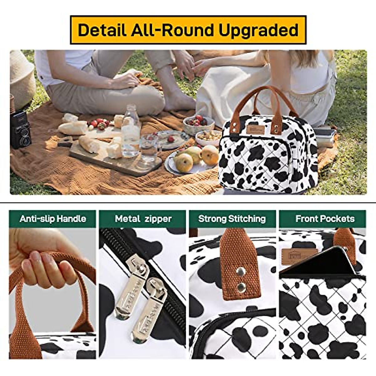 Buringer HOMESPON Lunch Bag for Woman Man Insulated Lunch Box Tote Bag for Work Picnic or Travel