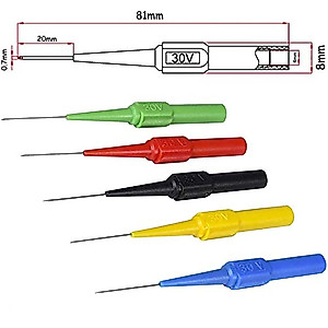 15pcsProbes Pin Insulation Piercing Needle,0.7mm No-Destructive Pin Test Probes Pin Insulation Piercing Needle Multimeter Test Probe for Banana Socket Tester