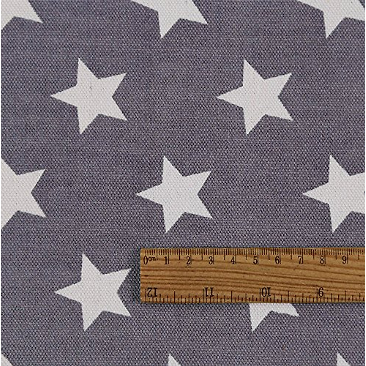 TAOSON Five-Pointed Star Pattern Cushion Cover Pillow Cover Pillowcase Cotton Canvas Pillow Sofa Throw White Printed Linen with Hidden Zipper Closure Only Cover No Insert 18x18 Inch 45x45cm Deep Grey