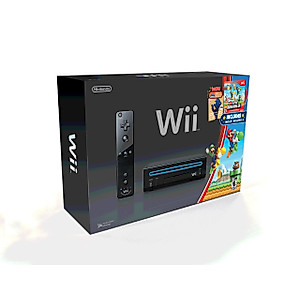Wii Black Console with New Super Mario Brothers Wii and Music CD