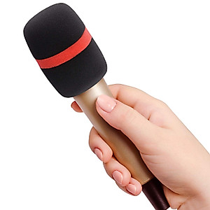 Facmogu 10 Pack Colorful Foam Mic Cover Handheld Microphone Windscreen, Foam Mic Windscreen with Color Ring for Mic Noise Reduction, Sponge Foam Cover Shield Protection for Most Standard Mic (5 Color)