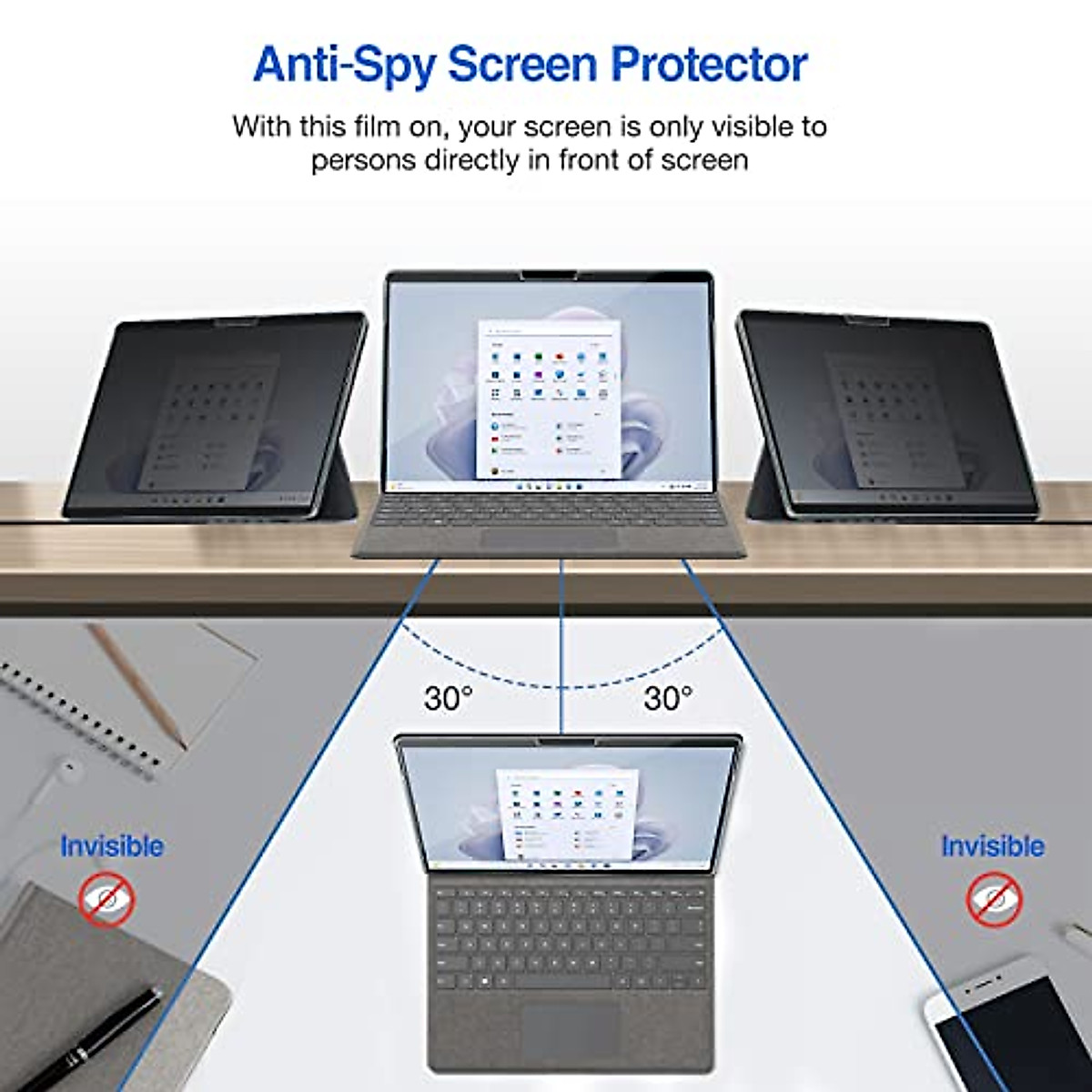 ProCase Microsoft Surface Pro 9 13 inch Privacy Screen Protector, Anti-Spy Tempered Glass Ultra Thin Tinted Screen Film Guard for 13.0 inch Surface Pro 9 2022 Release