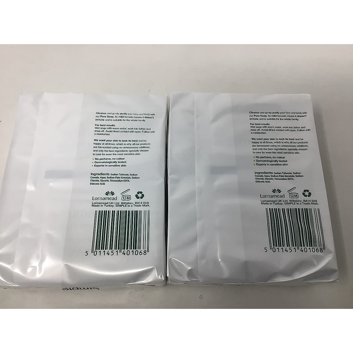 Simple 2-pack Pure Soap For Sensitive Skin for Women