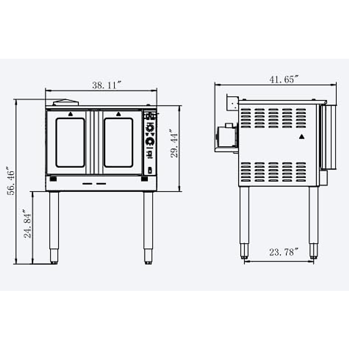 EASYROSE Commercial Convection Oven Single Deck Natural Gas Commercial Ovens for Bakery Kitchen Restaurant, 60,000 BTU