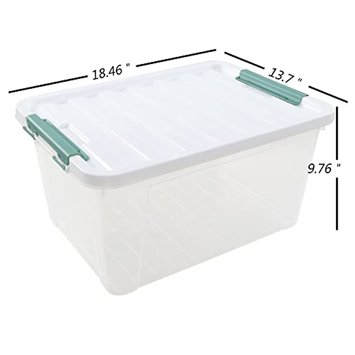 Zerdyne 35 L Clear Large Storage Box, Plastic Storage Bins, Set of 4