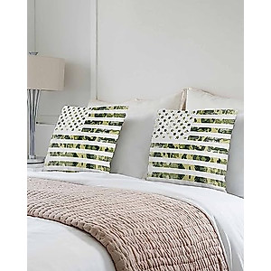 applebless Set of 2 Throw Pillow Covers Square for Home Decor, Camo 18x18 Inch Cotton Reversible Pillow Case Sofa Soft Cushion Cases for Bedroom Couch Bed Car Chair