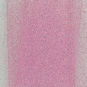 Expo International Decorative Glitter Tulle, Roll/Spool of 6 Inches X 10 Yards, Polyester-Made Tulle Fabric, Glittery Finish, Versatile, Easy-to-Use, Pink