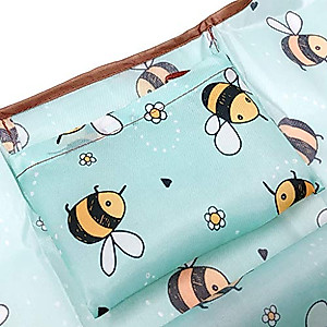allydrew Large Foldable Tote Nylon Reusable Grocery Bag, Bumble Bees