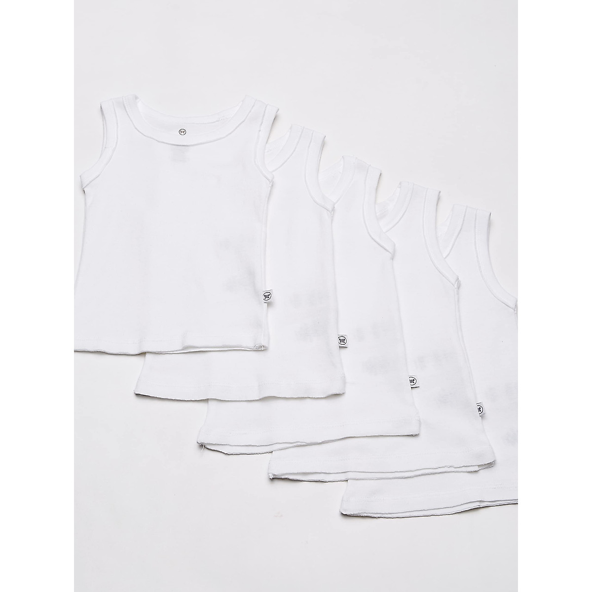 HonestBaby Muscle Tee Sleeveless Toddler T-Shirt Multi-Packs, 5-Pack Bright White, 5T