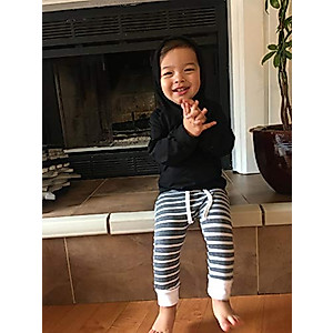 Gavol Toddler Baby Boy Outfits Long Sleeve Hoodie Sweatshirt Stripe Pant Set Clothes Set For Fall Winter