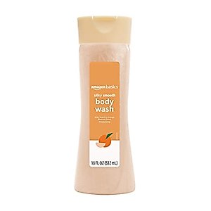 Amazon Basics Silky Smooth Body Wash, Peach & Orange Blossom Scent, 18 Fl Oz