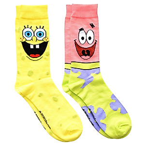 Hyp Spongebob Squarepants and Patrick Men's Crew Socks 2 Pair Pack