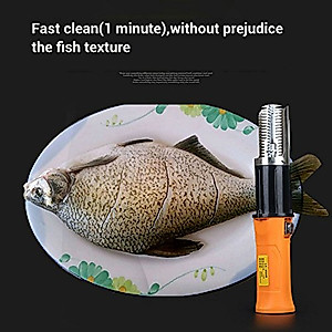 Powerful Electric Fish Scalers Fish Scale Remover Scaler Cesarean Section Automatic Waterproof Seafood Cleaning Tool (with extra Cutter head)