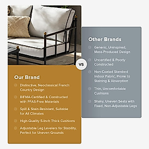 mopio Odelia Patio Loveseat, Small Outdoor Couch, Sofa, Conversation Piece, for Outside Lounging at Lawn, Front Porch, Balcony, Apartments, Yard, Bistro