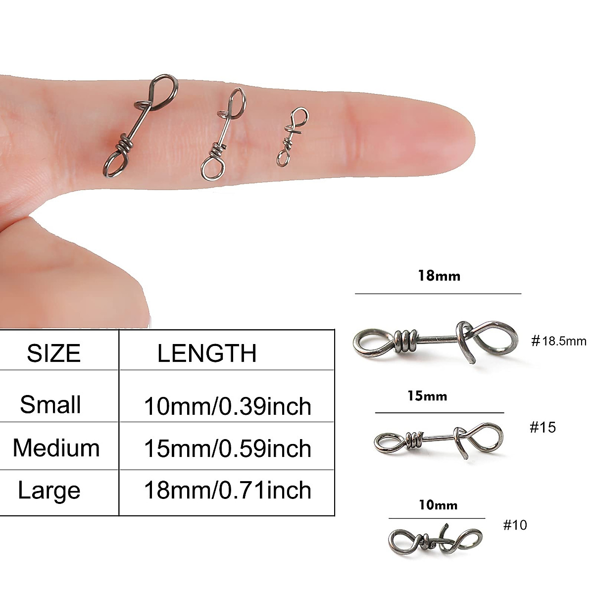 Maxcatch Fly Fishing Twist Clips for Quick Change Flies, Hooks, 10-Pack (Small (10pc/pack))