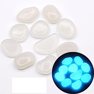 DOITOOL 100pcs Pebble Stones Aquarium Stones Glow in The Cobblestone Glow in The Dark Pebbles Luminous Stone Glow Pebbles Aquarium Decoration