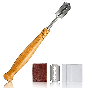 EWUHRY Sourdough Bread Knife Baking Lame, Bow Knife Bread Scoring Tool with Sheath and 5 Razor Blades Accessories, Homemade Bread Making Tools and Supplies for Cutting Bread