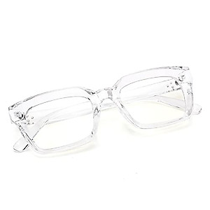 Bouryo Vintage Clear Lens Glasses for Women, Non-prescription Classic Square Eyewear Thick Frame Eyeglasses