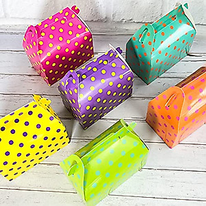 ONE MORE 30-Pack Gable Candy Treat Boxes,Small Goodie Gift Boxes for Wedding and Birthday Party Favors Box 6.2 x 3.5 x 3.5 inch,Pack of 30