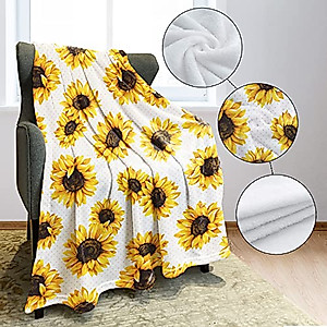 YISUMEI Sunflower Blanket Floral Print Throw Blanket Soft Warm Lightweight for Chair Sofa Couch Girl Adult Women Gift for Birthday Christmas 60"x80"