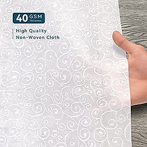 EZLucky Aisle Runner for Wedding Ceremony 3X100ft Includes Pull String, White Wave Scroll Pattern Carpet Runner for Wedding Ceremony, Party, Christmas Decorations, Indoor & Outdoor 40gsm Thickness