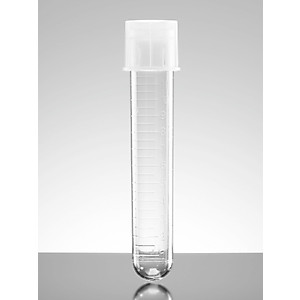 CORNING 352057 Polystyrene Sterile Round Bottom Culture Tube, Snap Cap, 1400 RCF Rating, 17 mm OD x 100 mm L, 14 mL Capacity, 25/Bag