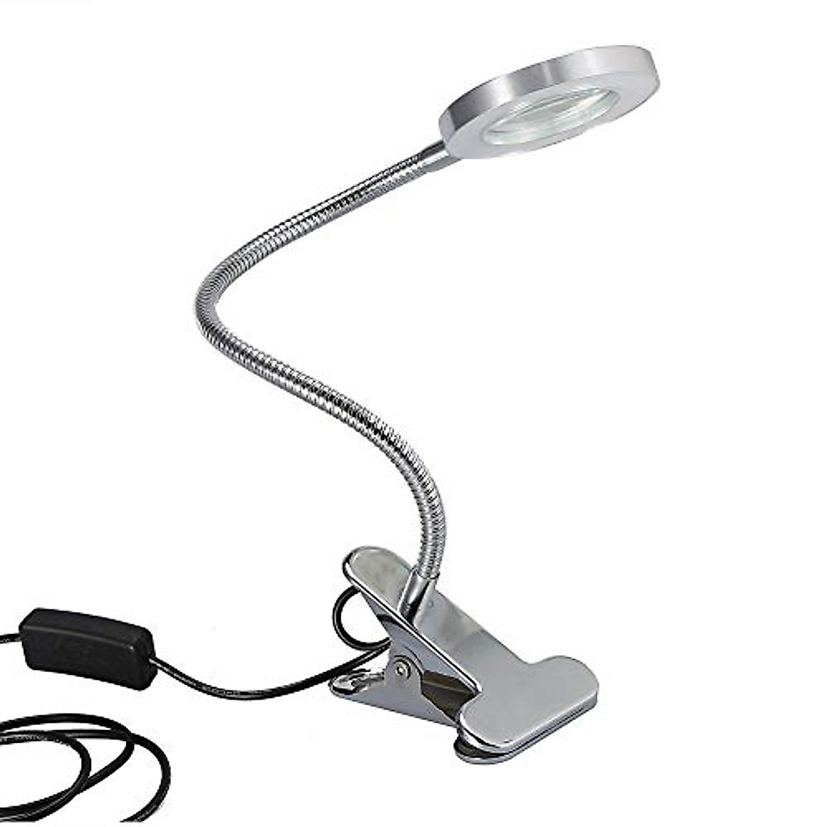 Simlug Magnifying Glass Lamp, Magnifying Light Table Base Holder USB Powered Portable Clamp Table Base Holder Desk Magnifier Lamp Ideal for Eyebrow Tattoo Tattoo