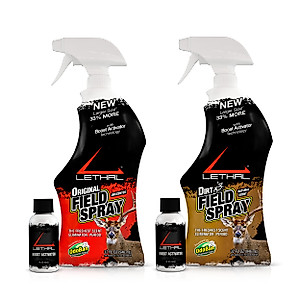 LETHAL Original Field Spray and Dirt x3 Field Spray Cover Scent Bundle, Human Scent Eliminating Agent for Hunting Clothes, Gear, and Equipment, 32 Ounce Spray Bottles, 1 of Each