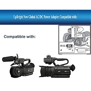 UpBright 12V AC/DC Adapter Compatible with JVC GY-HM170U GY-HM200U GY-HM600U GY-HM650U GY-LS300CHU 4K CAM HDMI ProHD Handheld Camcorder QAL1422-006 12VDC 3A Power Supply Cord Cable Battery Charger PSU