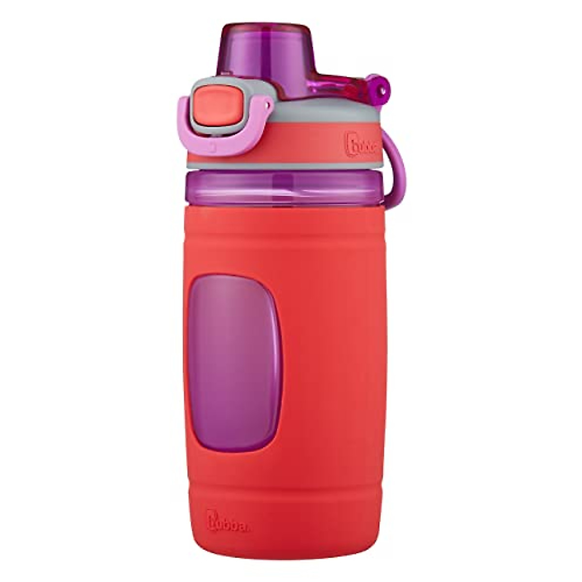 Bubba Flo Kids Water Bottle with Leak-Proof Lid, 16oz Dishwasher Safe Water Bottle for Kids, Impact and Stain-Resistant, Coral