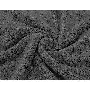 American Soft Linen Luxury 6 Piece Towel Set, 2 Bath Towels 2 Hand Towels 2 Washcloths, 100% Cotton Turkish Towels for Bathroom, Dark Gray Towel Sets