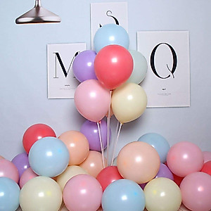 MARYLIKESFLOWERS Macaron Assorted Rainbow Balloons 10 inches 100 pcs/pack for Baby Shower birthday bachelor party decorations