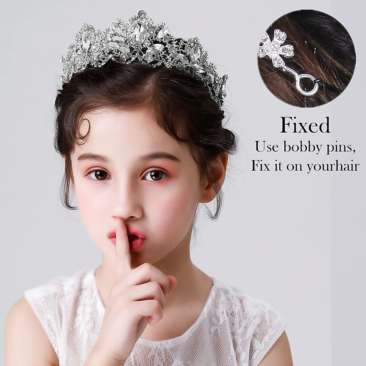 Exacoo Silver Tiara Wedding Tiaras and Crowns for Women Rhinestone Queen Tiara for Women Princess Crown Birthday Tiara Headbands for Wedding Prom Bridal Party Halloween Costume Christmas Gifts