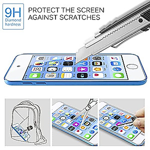 ivoler [4 Pack] [Tempered Glass] Screen Protector Compatible iPod Touch 7G 2019 6G 5G (7th 6th 5th Generation), 0.2mm Ultra Thin 9H Hardness 2.5D Round Edge