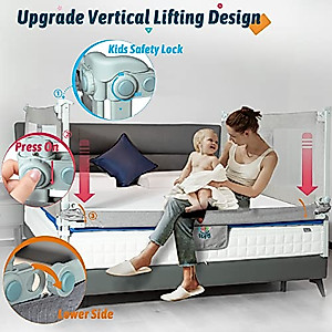 SuperStyle Bed Rail for Toddlers 78 Inch, Upgrade Extra Long Bed Rail Guard for Kids, Safety Bed Fence Protector Rail with Soft Breathable Fabric, fit Twin, Full, Queen, King Size Mattress