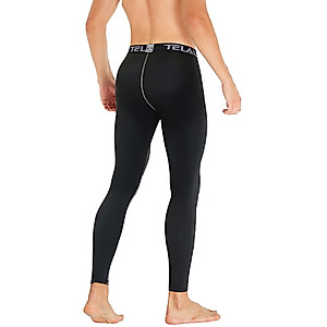 TELALEO 4 Pack Men's Compression Pants Leggings Sports Tights Performance Athletic Baselayer Workout Running M