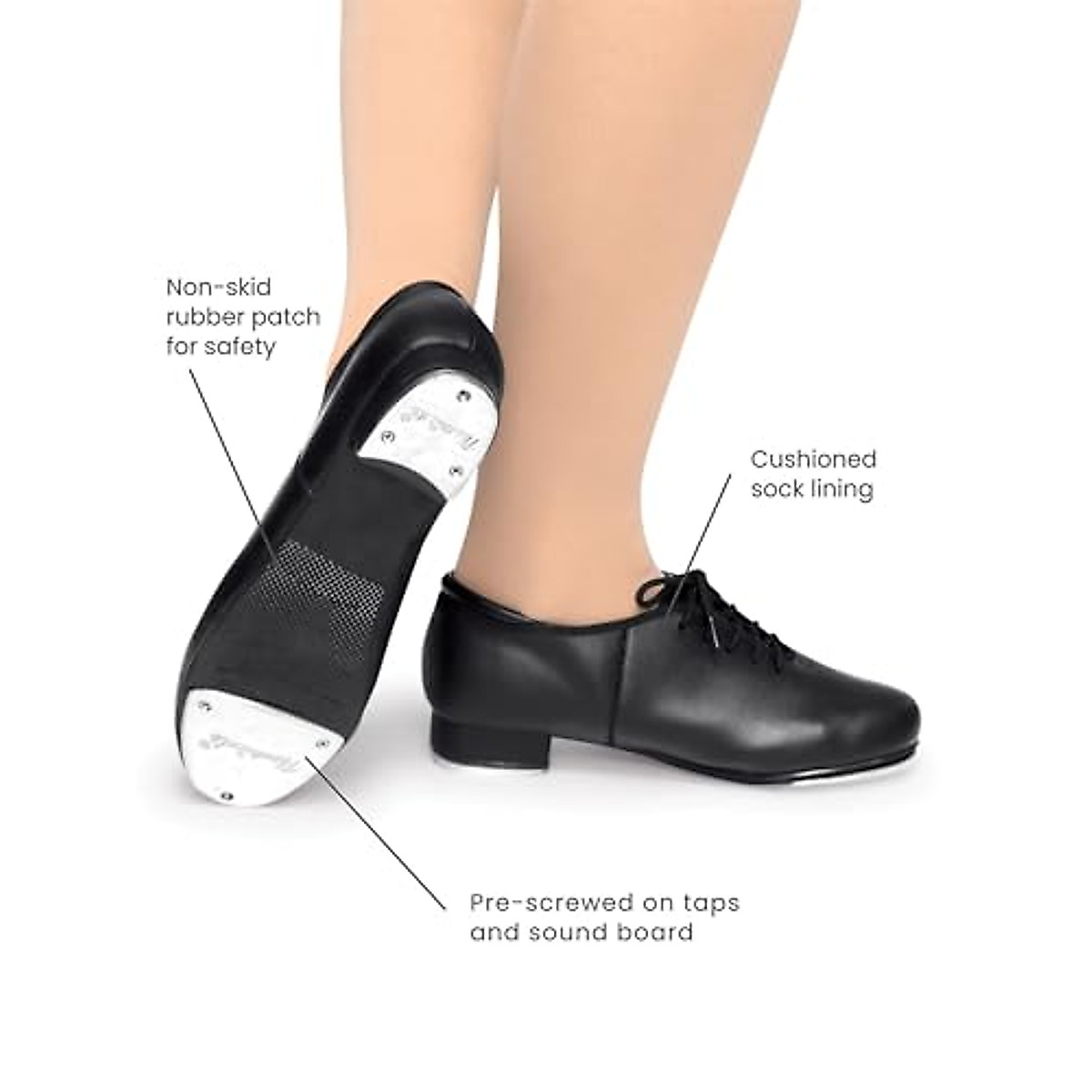 Theatricals Adult Lace-Up Tap Shoes Black 08.0M T9500