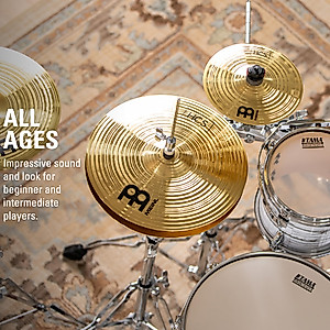 Meinl Cymbals HCS Hihats Cymbals for Drum Set, Made in Germany — Traditional Medium Brass, 2-Year Warranty, 13" Hi hat Pair (HCS13H)
